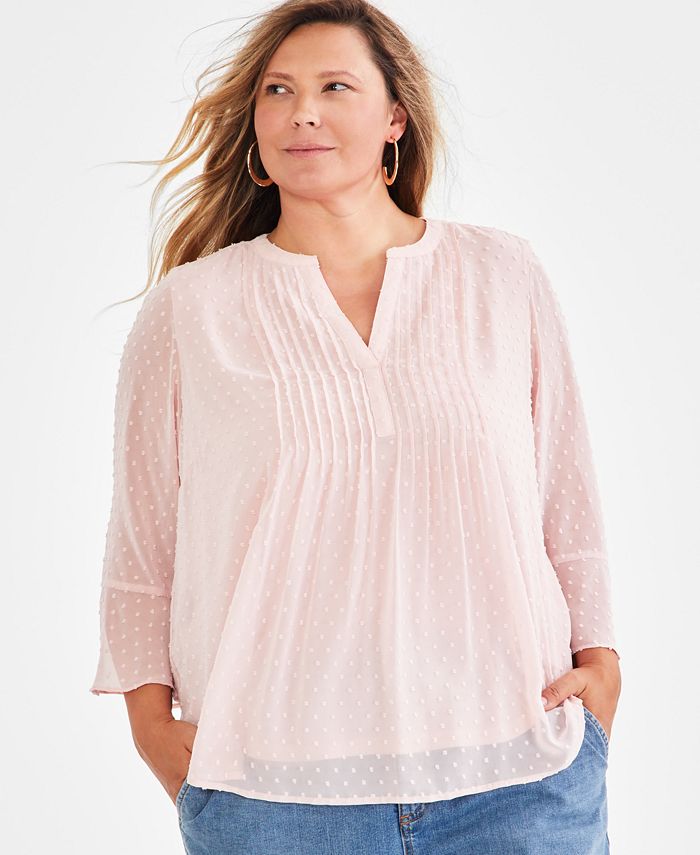 Style And Co Plus Size Pintuck Blouse Created For Macys Macys