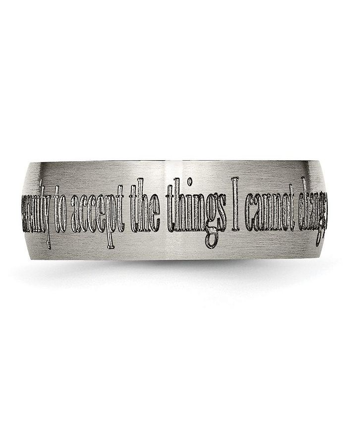 Chisel Titanium Brushed Serenity Prayer Wedding Band Ring - Macy's