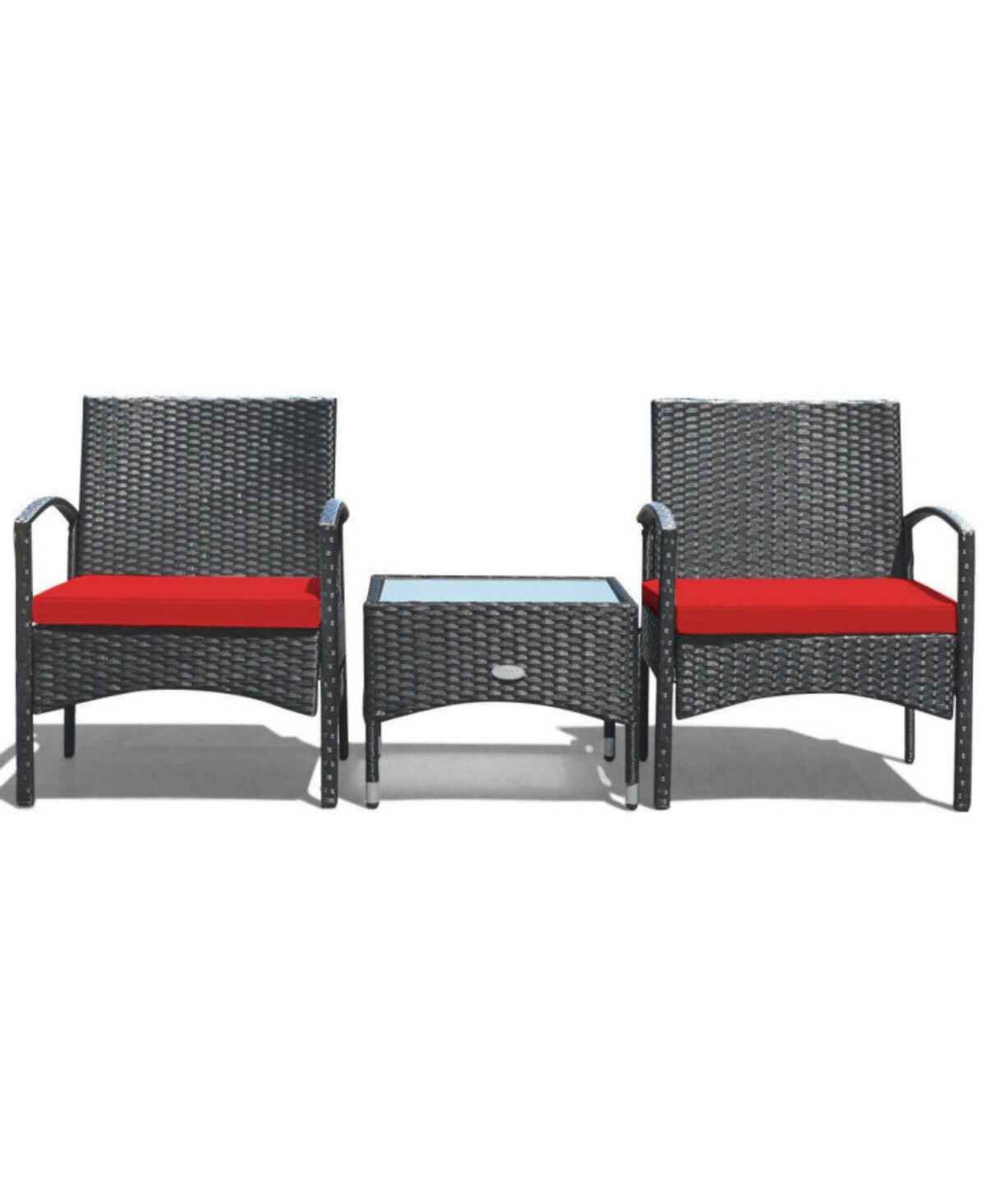 Click here for Sugift 3 Pieces Patio Wicker Rattan Furniture Set... prices