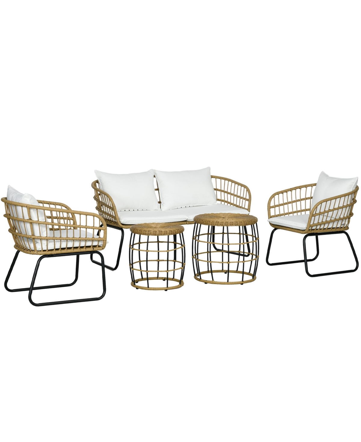 Click here for Outsunny 5 Piece Pe Rattan Outdoor Furniture Set w... prices