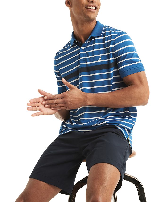 Nautica Men's Navtech Classic-Fit Stripe Performance Polo Shirt - Macy's