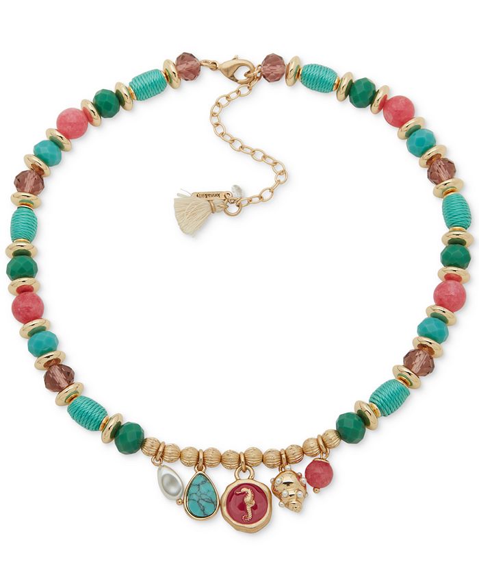 lonna & lilly Gold-Tone Mixed Stone & Thread-Wrapped Beaded Sea-Motif ...