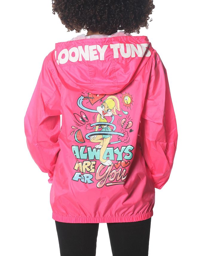 Members Only Women's Pink Looney Tunes Popover Windbreaker Jacket - Macy's