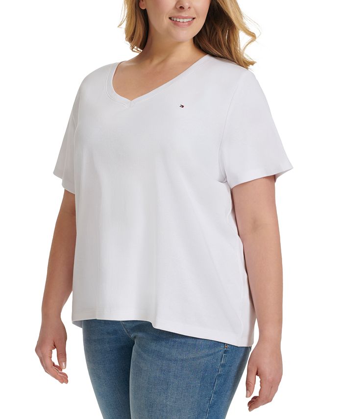 Tommy Hilfiger Plus Size V-Neck T-Shirt - Macy's
