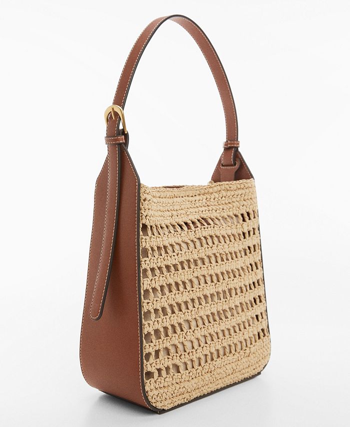 MANGO Women's Natural Fiber Sack Bag - Macy's
