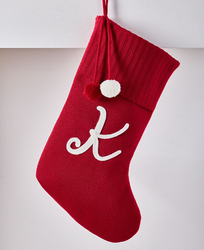 Holiday Lane Stockings K Initial Stocking, Created for Macy's - Macy's