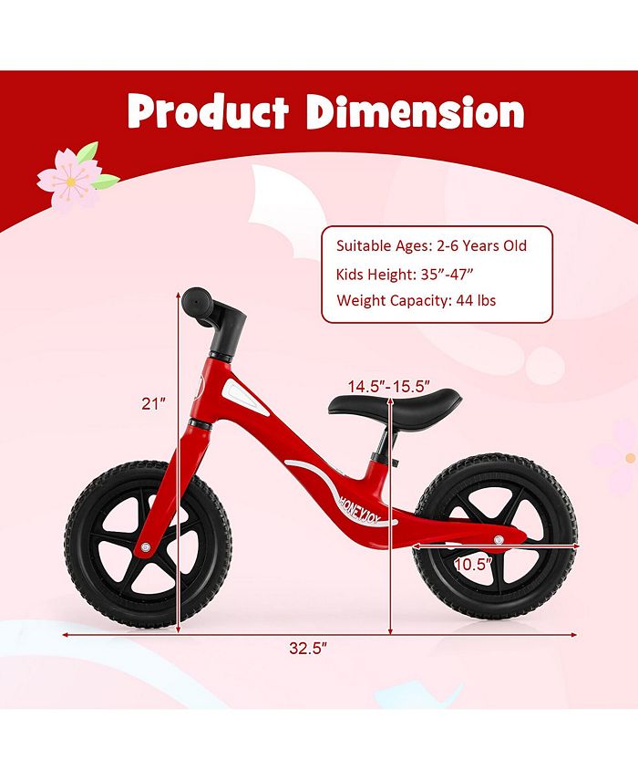 Gymax Kids Balance Bike Lightweight Toddler Bicycle with Rotatable ...