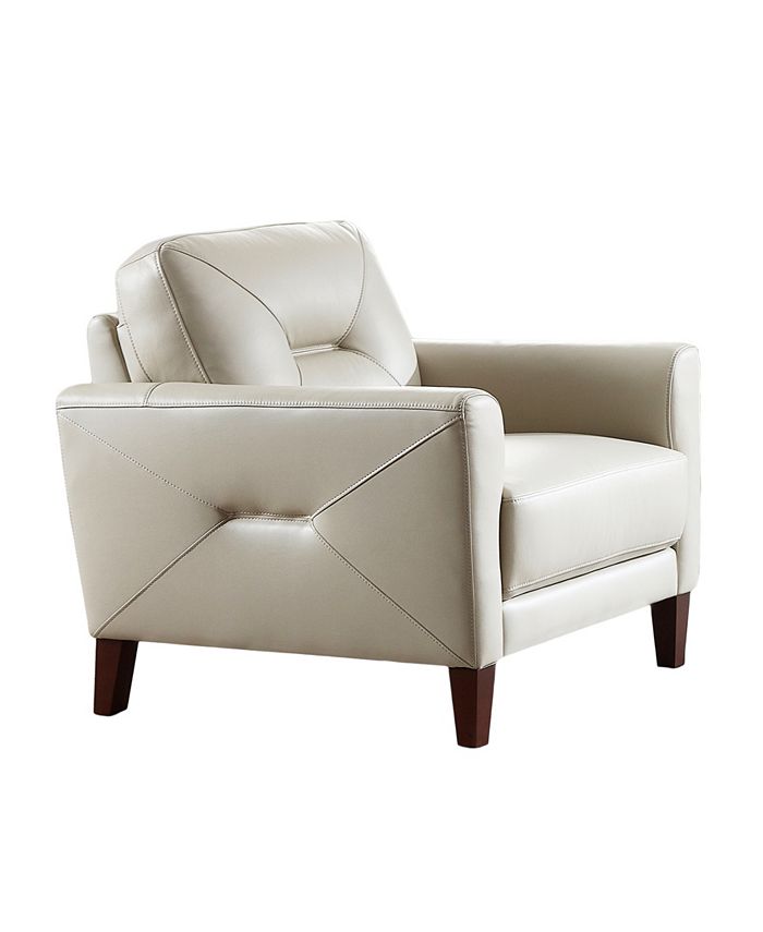 Hydeline Mavis 34" Top Grain Leather Chair - Macy's