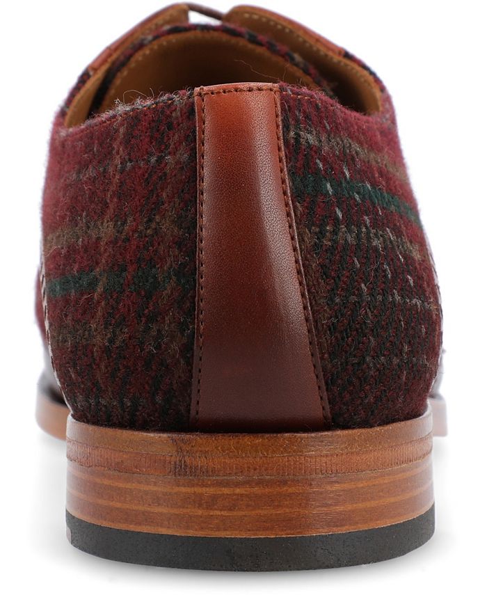 Taft Men's Wallace Handcrafted Leather and Wool Brogue Wingtip Oxford ...