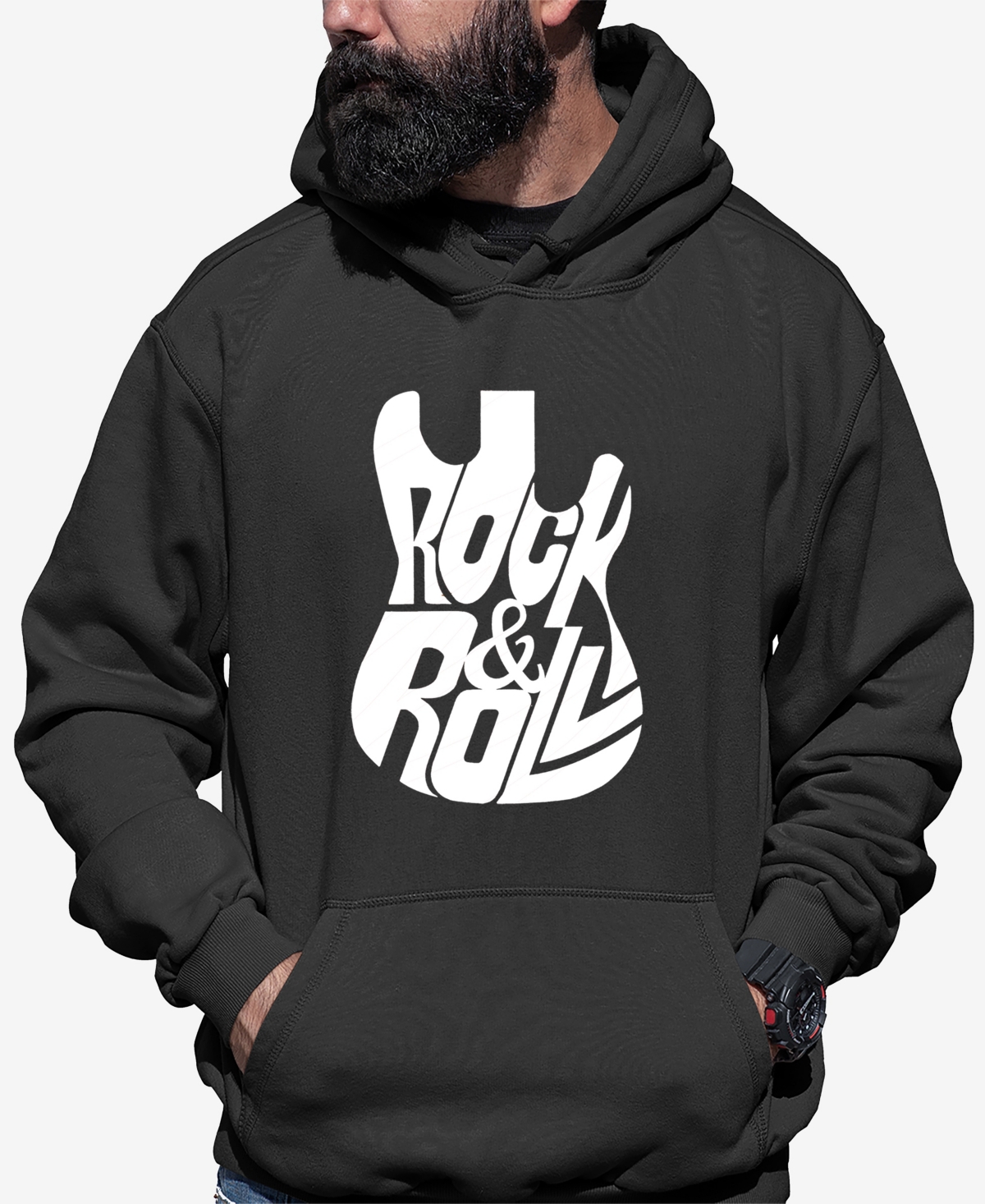 Click here for La Pop Art Rock And Roll Guitar - Mens Word Art Ho... prices