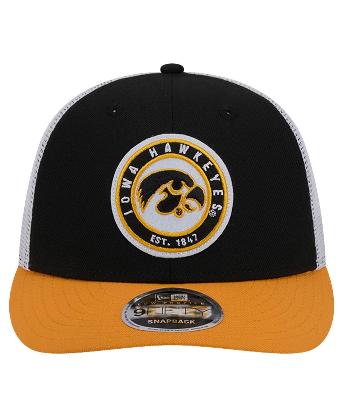 New Era Black Iowa Hawkeyes Throwback Circle Patch 9fifty Trucker ...