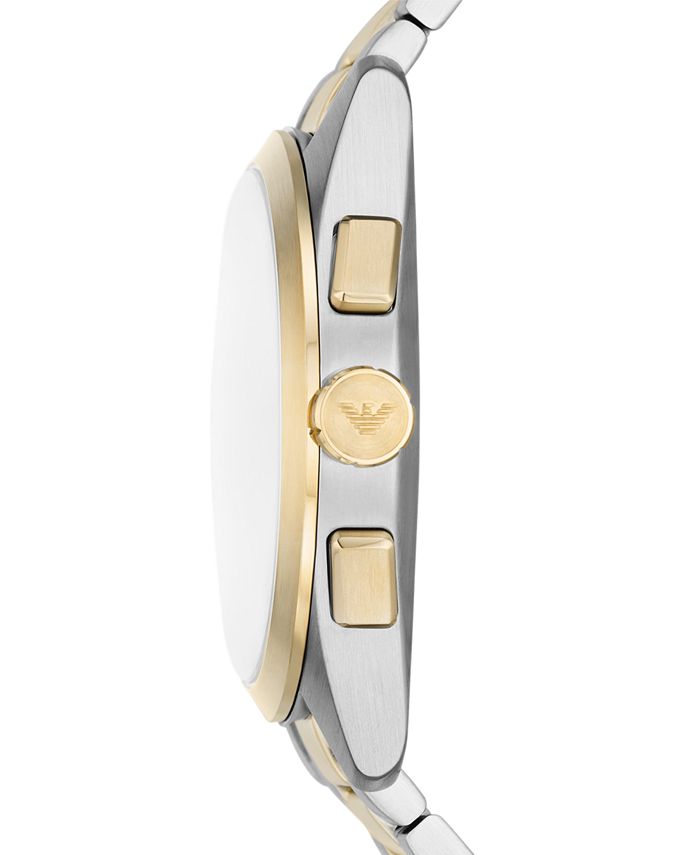 Emporio Armani Men's Chronograph Two-Tone Stainless Steel Bracelet Watch 43mm - Macy's