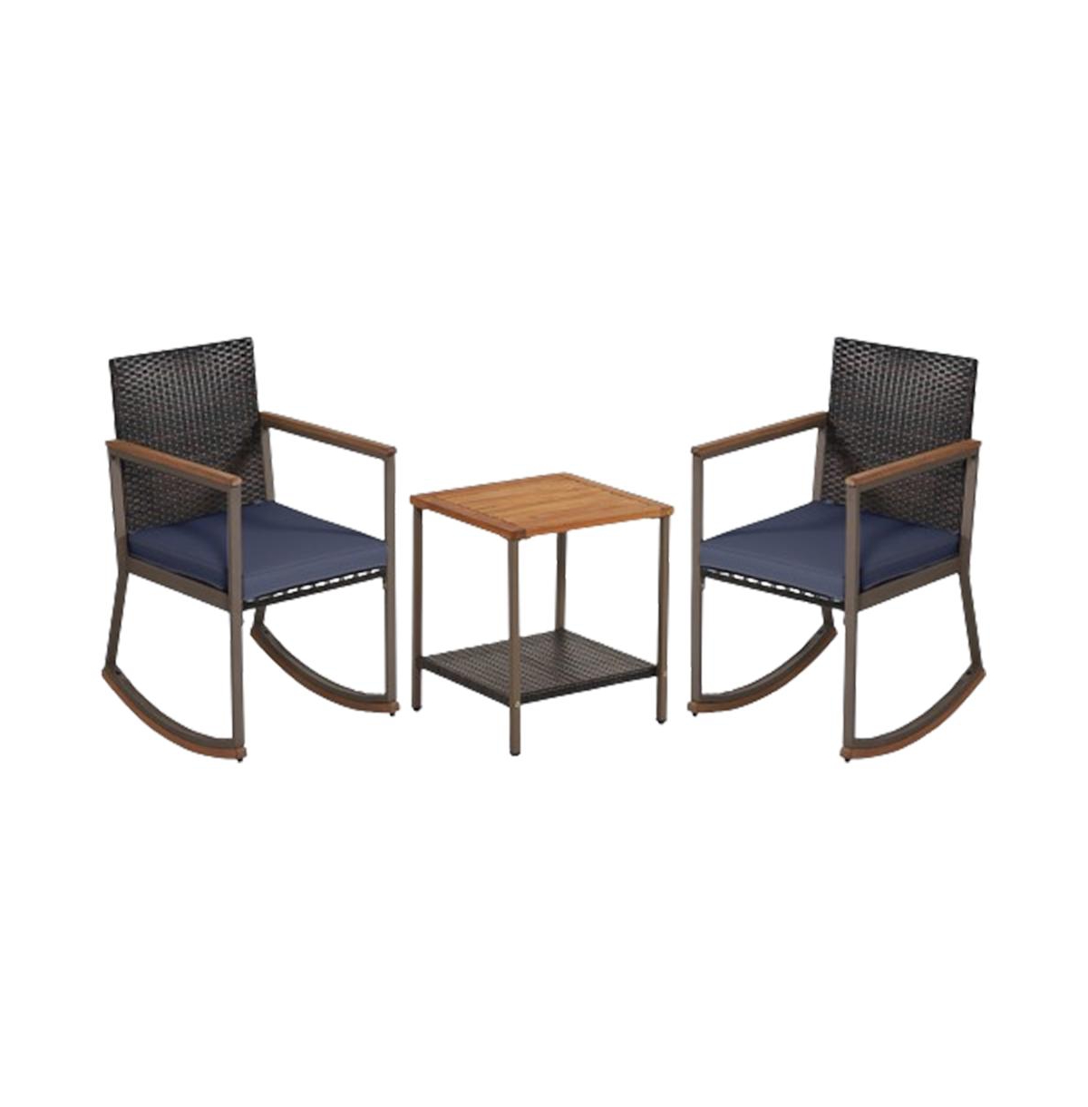 Click here for Slickblue 3 Pieces Rattan Rocking Bistro Set with... prices