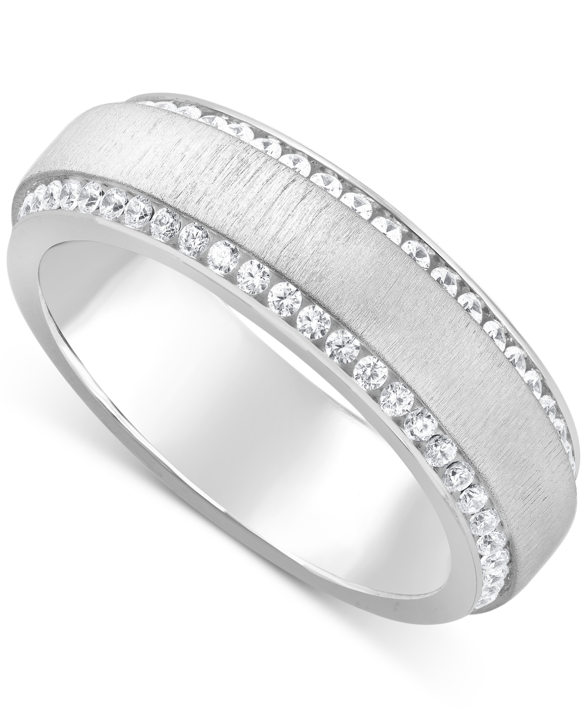 Click here for Mens Diamond Border Textured Eternity Band (1 ct.... prices