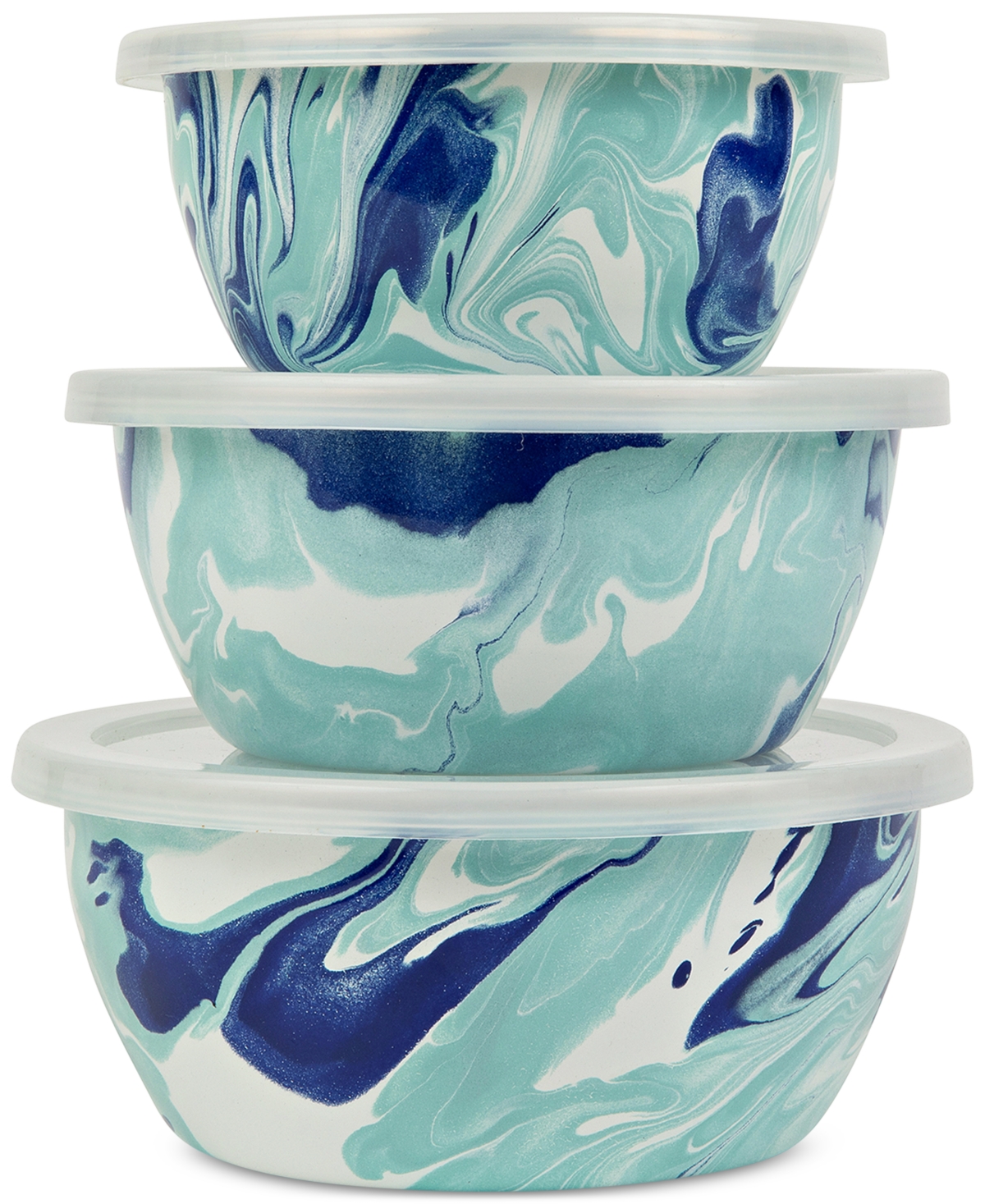 Click here for Golden Rabbit Lagoon Enameled Steel Nesting Bowls... prices