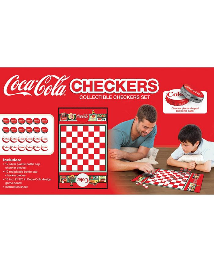 Masterpieces Coca Cola Checkers Board Game for Families and Kids - Macy's