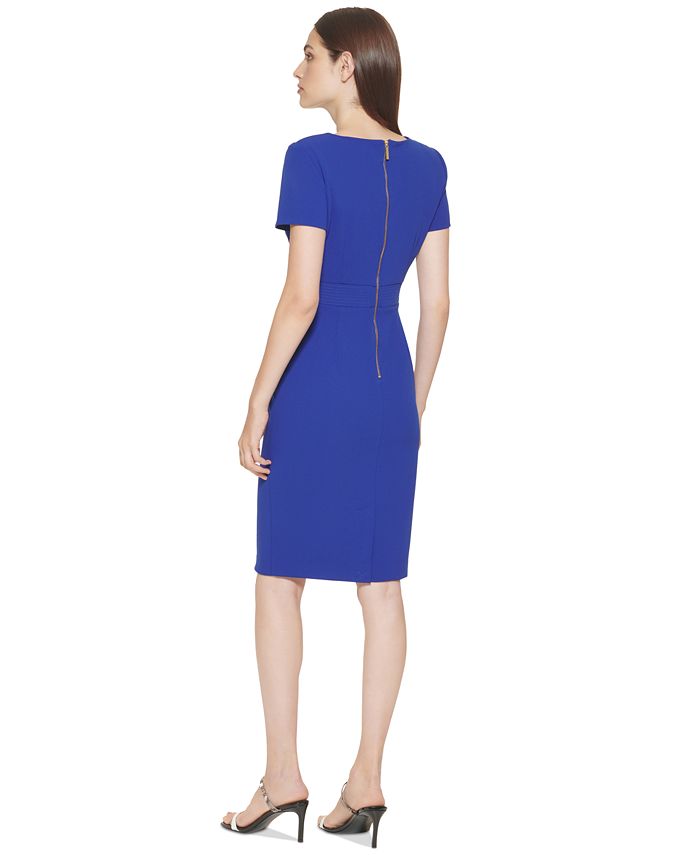 Calvin Klein Women's Crewneck Scuba-Crepe Sheath Dress - Macy's
