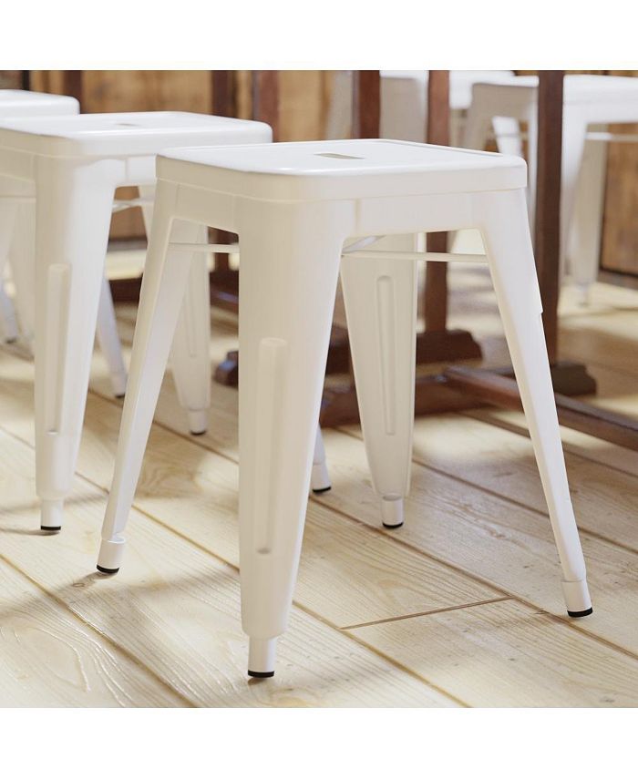 EMMA+OLIVER 18 Inch Table Height Indoor Stackable Metal Dining Stool-Set Of 4 - Macy's