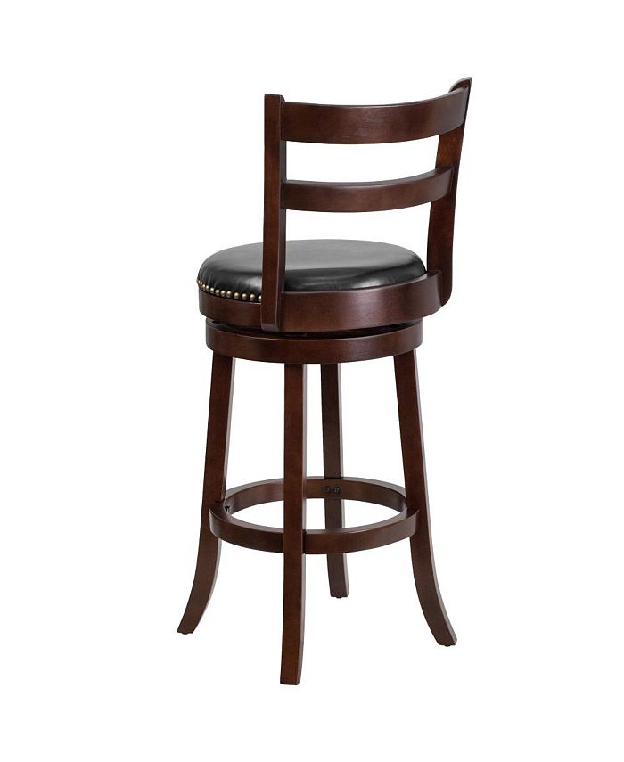 MERRICK LANE Carina Series Wooden Stool With Single Slat Ladder Back ...