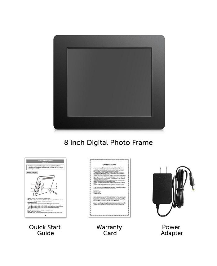 Sungale 8 inch Digital Photo Frame, Black, 800x600 - USB & SD card ...