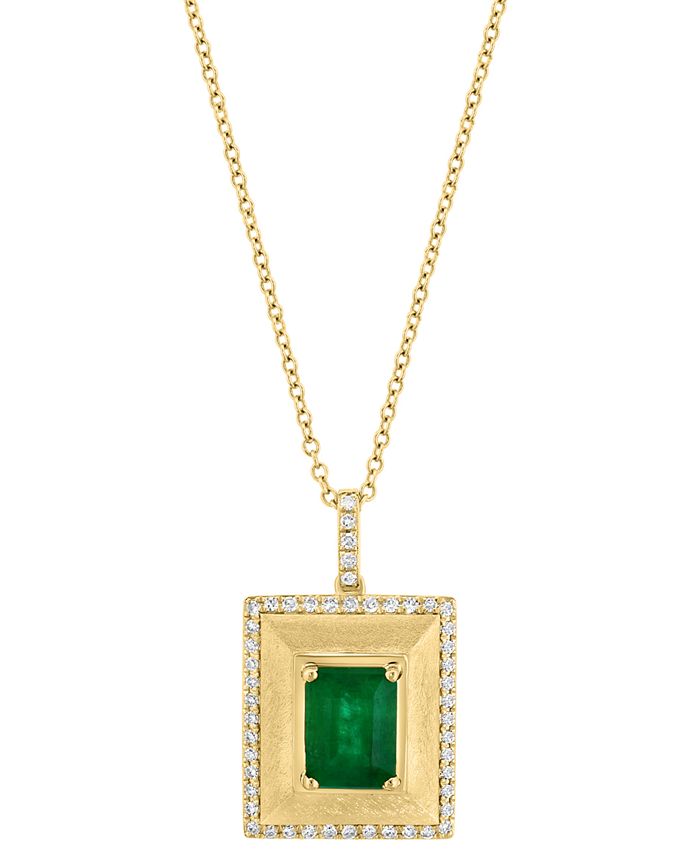 EFFY Collection EFFY® Emerald (1-3/8 ct. t.w.) & Diamond (1/5 ct. t.w ...