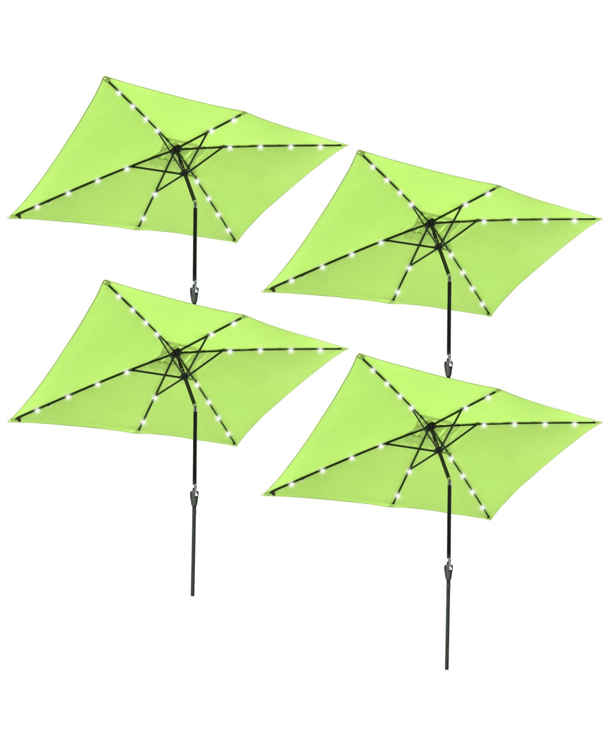 Click here for 4 Pack of 10x6ft Rectangle Solar Power Patio Umbre... prices