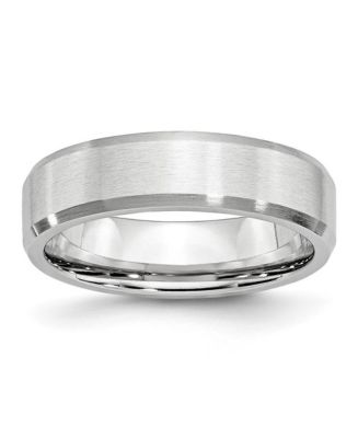 Chisel Cobalt Beveled Edge Satin Wedding Band Ring - Macy's