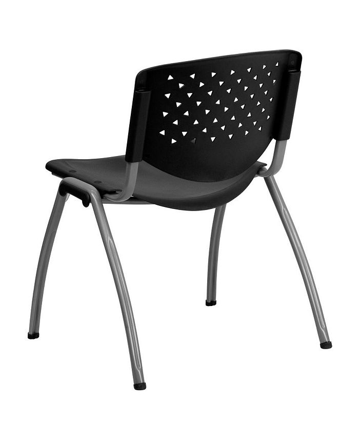 EMMA+OLIVER Home And Office Plastic Stack Chair With Perforated Back ...