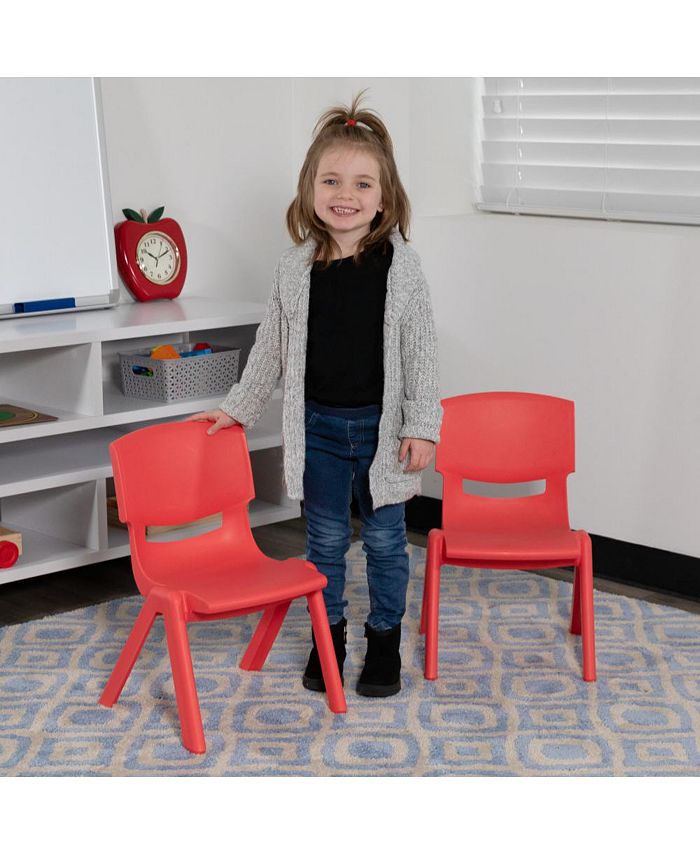 EMMA+OLIVER 2 Pack Plastic Stackable School Chair With 10.5"H Seat ...