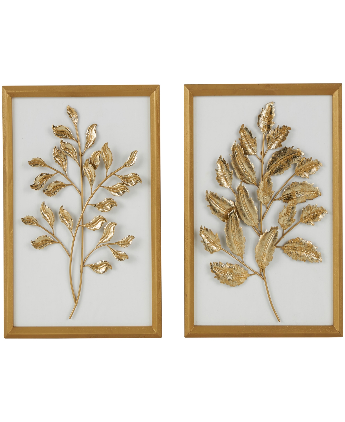 Click here for Rosemary Lane Gold Wood Leaf 3D Wall Decor with Be... prices