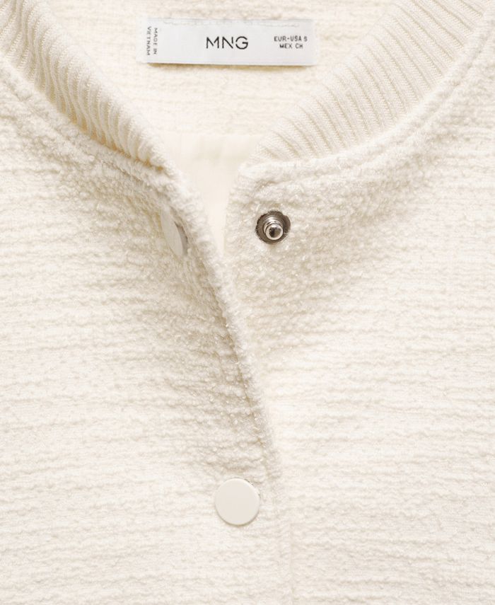 MANGO Women's Tweed Bomber Jacket - Macy's