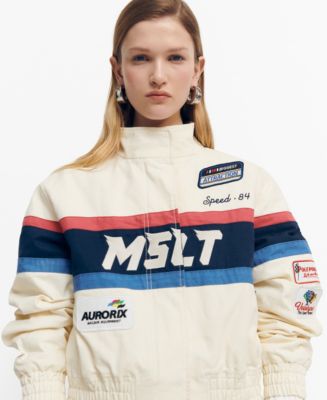 MANGO Women's Patches Detail Cotton Racing Jacket - Macy's