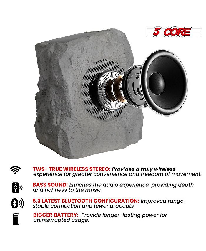 5 Core Outdoor Speakers Bluetooth Waterproof Linkable TWS 10W RMS Pool ...