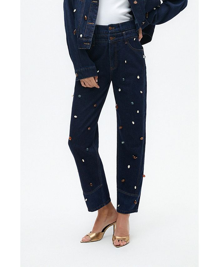 NOCTURNE Women's Double Waist Accessory Detailed Jeans - Macy's
