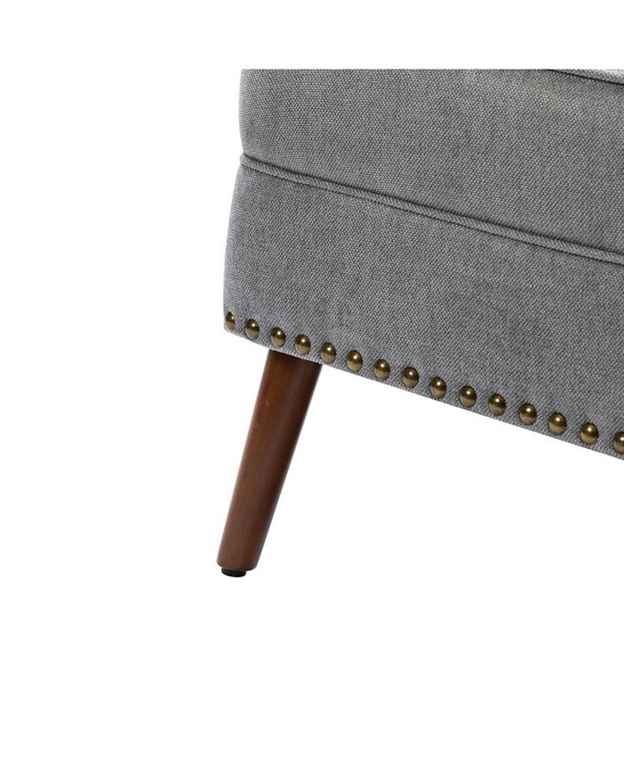 Hulala Home Bexley Transitional Wooden Armchair with Button-Tufted - Macy's