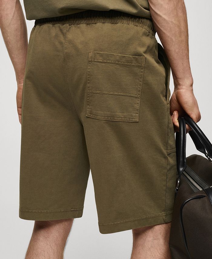 MANGO Men's 100% Cotton Drawstring Bermuda Shorts - Macy's
