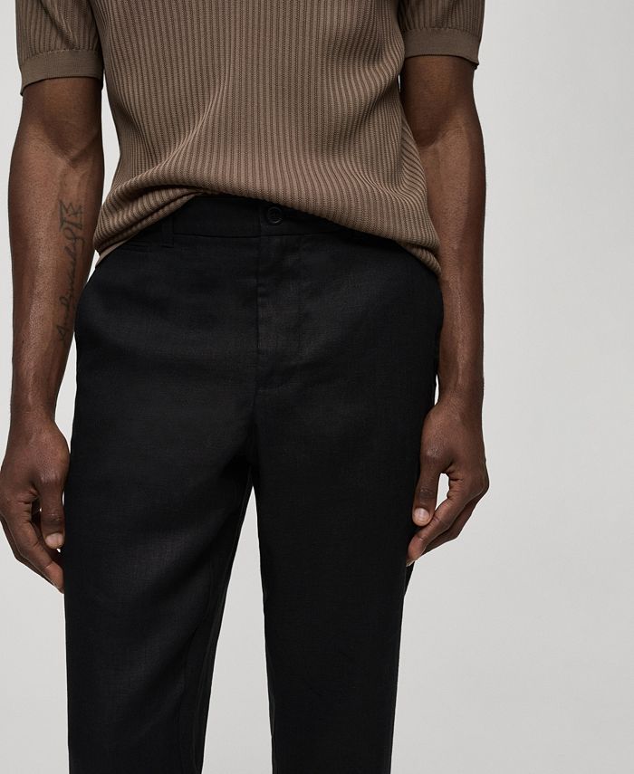 MANGO Men's Slim-Fit 100% Linen Pants - Macy's