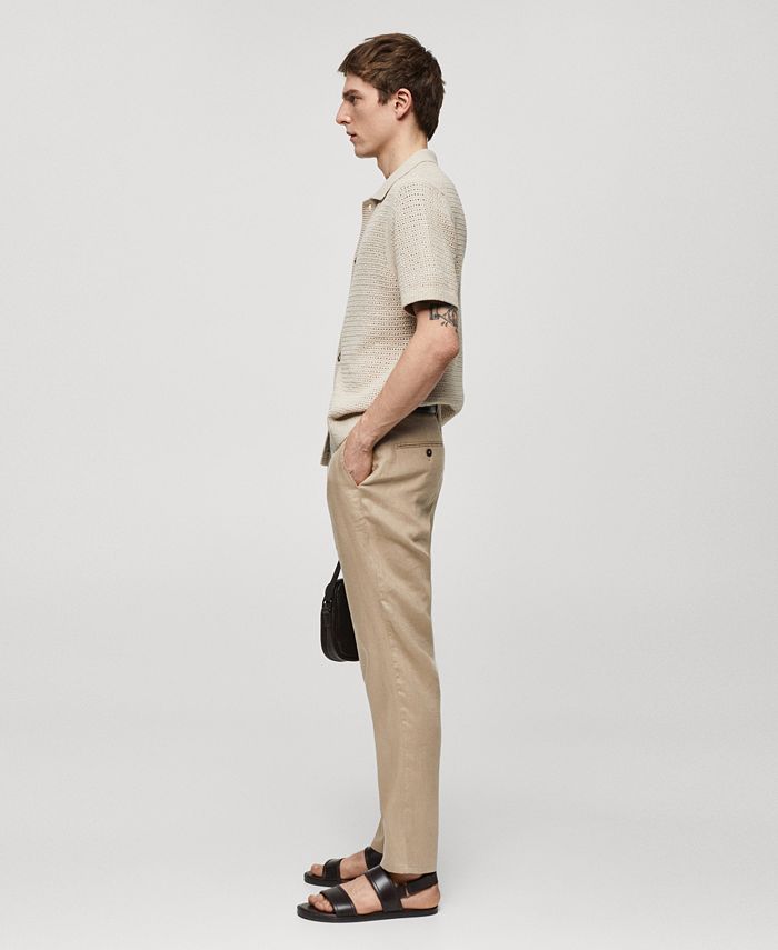 MANGO Men's Slim-Fit 100% Linen Pants - Macy's