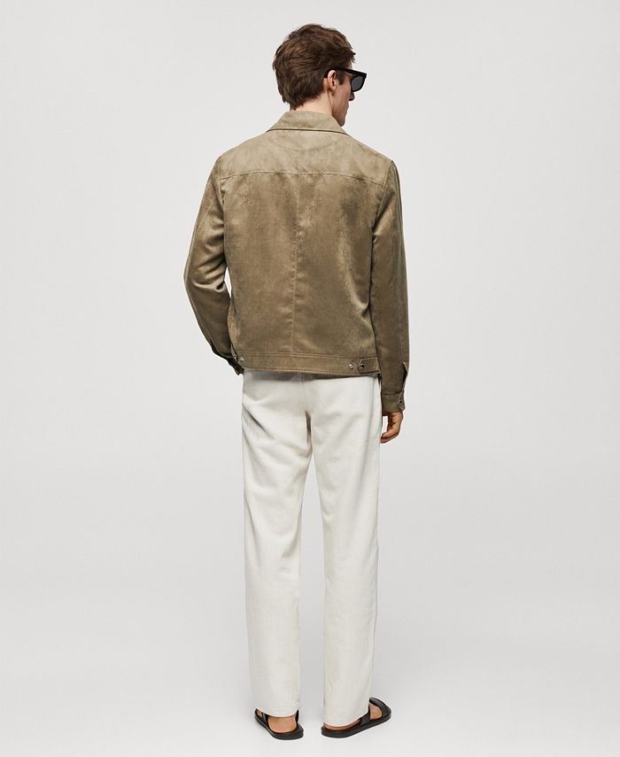 MANGO Men's Suede-Effect Pockets Detail Jacket - Macy's