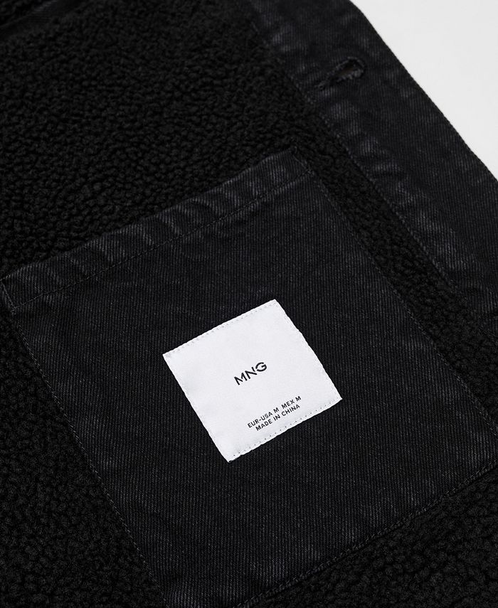 MANGO Men's Shearling Denim Jacket - Macy's