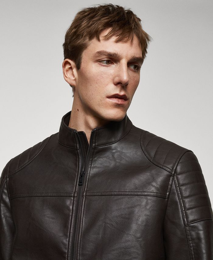 MANGO Men's Nappa Leather-Effect Jacket - Macy's