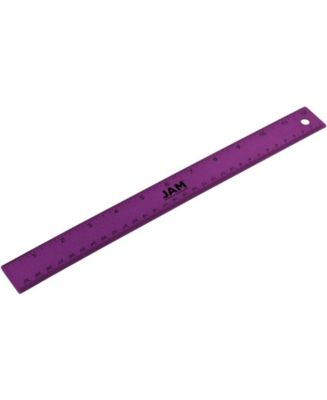 JAM Paper Strong Aluminum Ruler - 12" - Metal Ruler with Non-Skid Cork ...