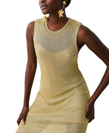 French Connection Women's Jada Metallic Midi Dress - Macy's