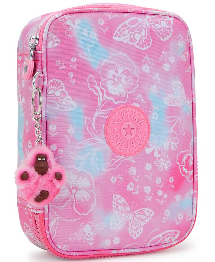 Kipling 100 Pens Aqua Flowers Zippered Pen Case - Macy's