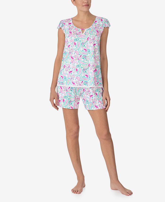 Ellen Tracy Women's short Sleeve Ruffle PJ Set - Macy's