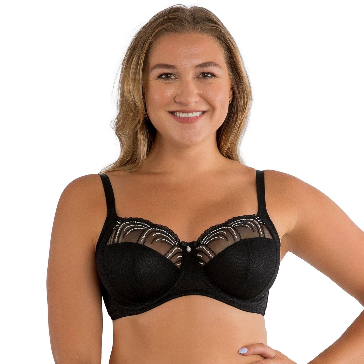 Click here for Parfait Plus Size Pearl Unlined Bra - Black prices
