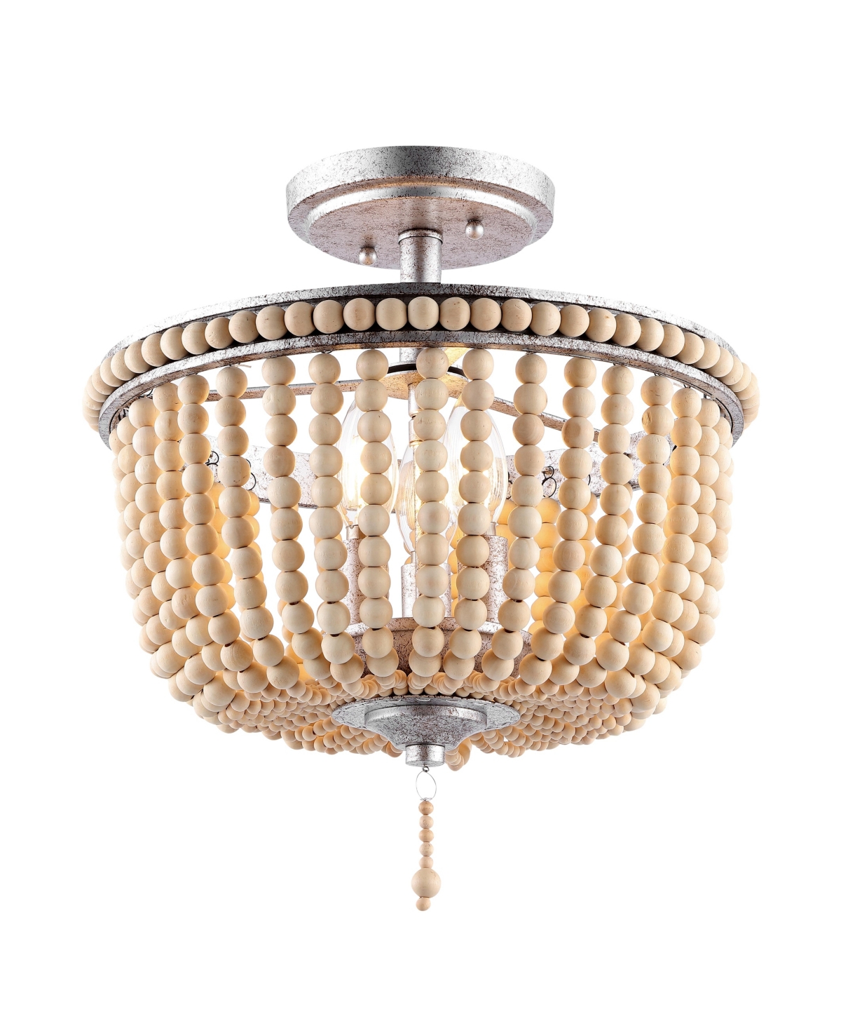 Click here for Jonathan Y Allie Wood Beaded/Metal Led Flush Mount... prices