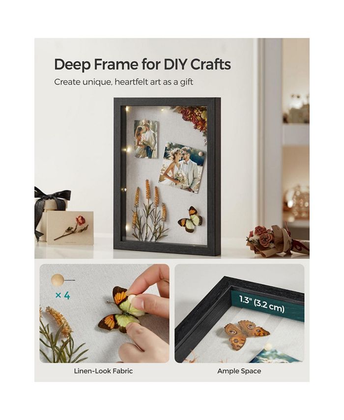 Slickblue Deep Memory Display Case For Desk Wall Decor With Wood Push ...