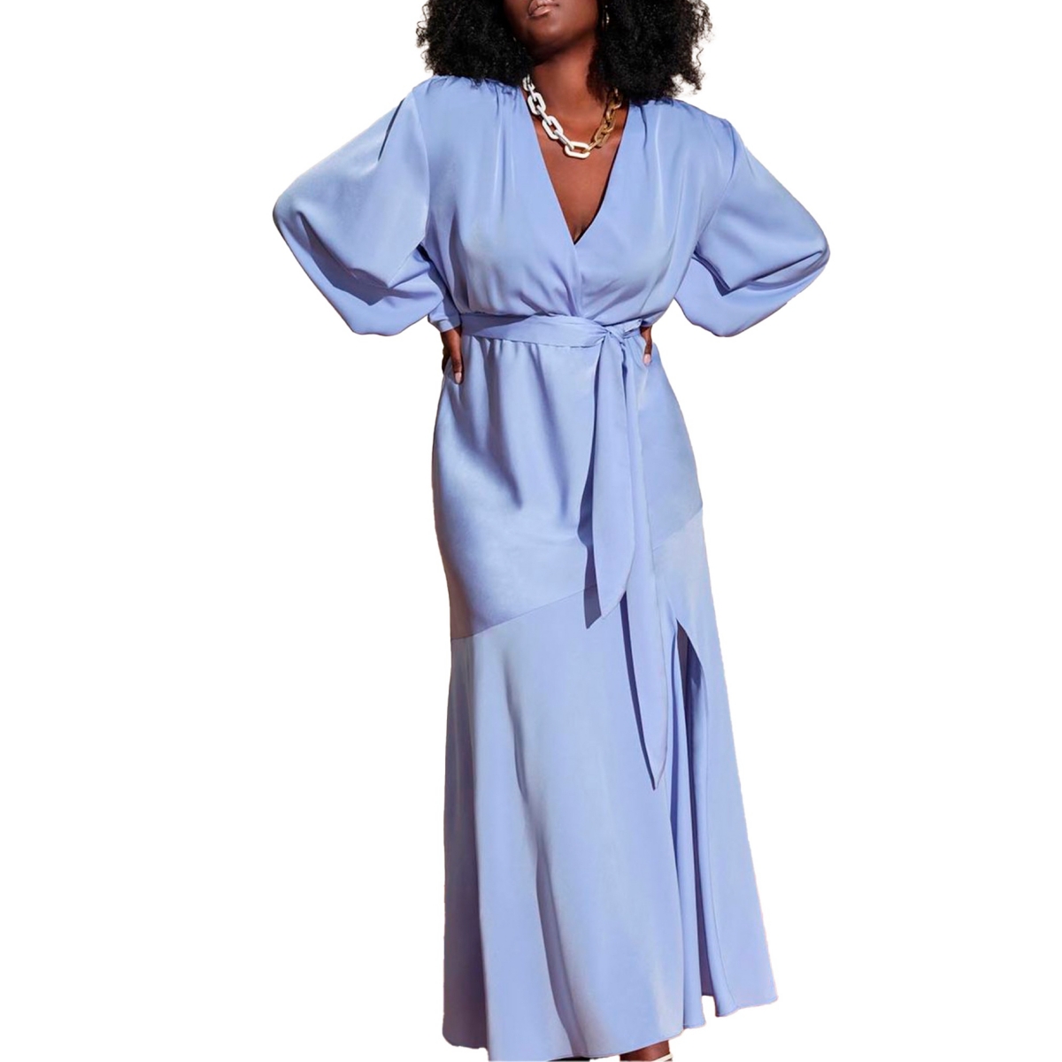 Click here for Eloquii Womens Plus Size Satin Maxi Dress - Periwi... prices