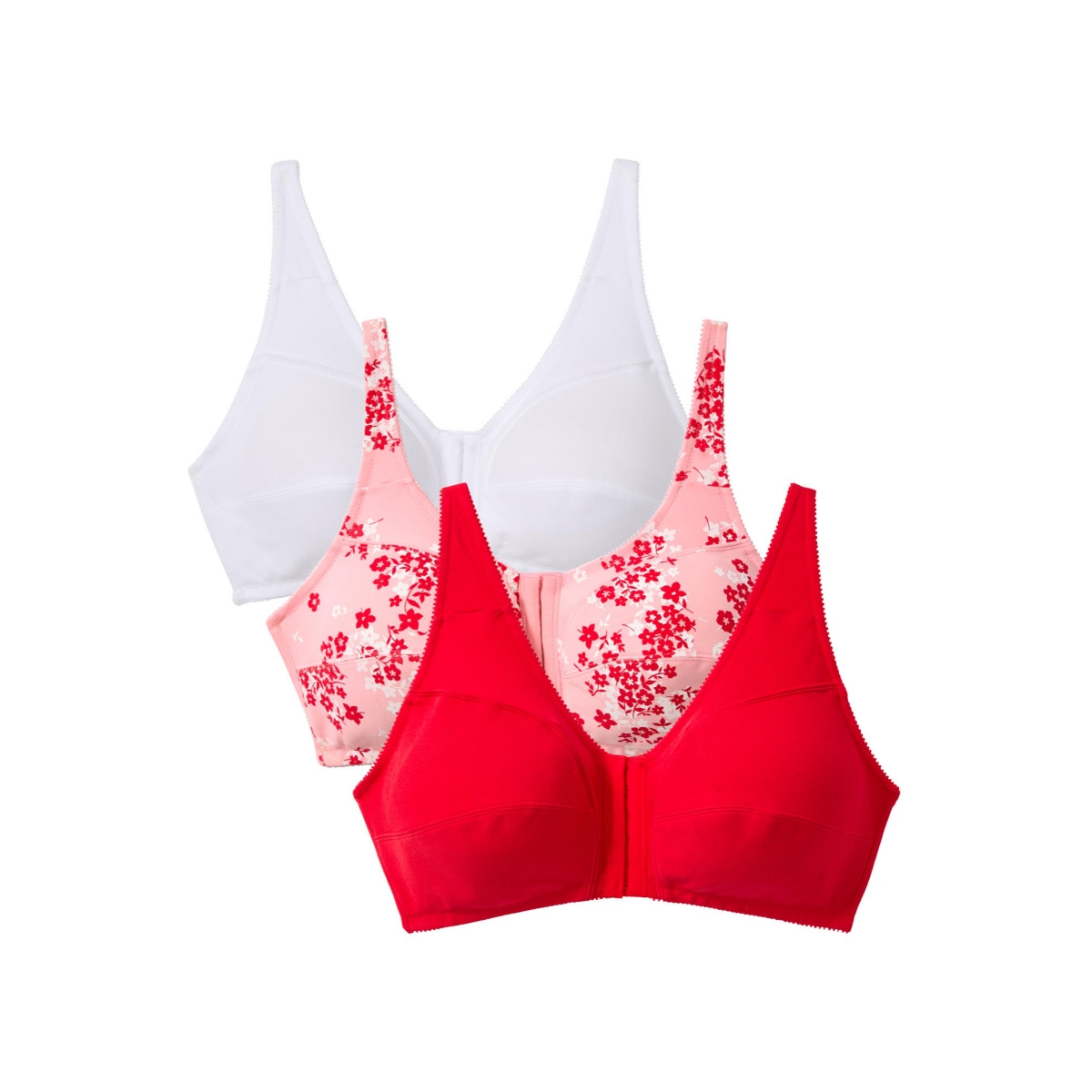 Click here for Comfort Choice Womens 3-Pack Front-Close Cotton Wi... prices